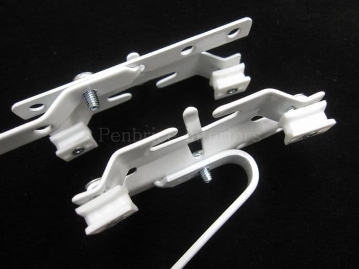 Pair of Integra curved bay Master slides metal corded curtain track ...